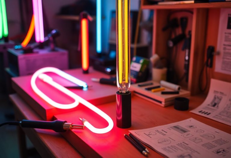 Tutorial fai da te per costruire lampade personalizzate con tubi al neon